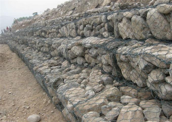 Gabion Basket With 60x80MM Hexagonal Mesh Double Twisted Woven Gabion Box